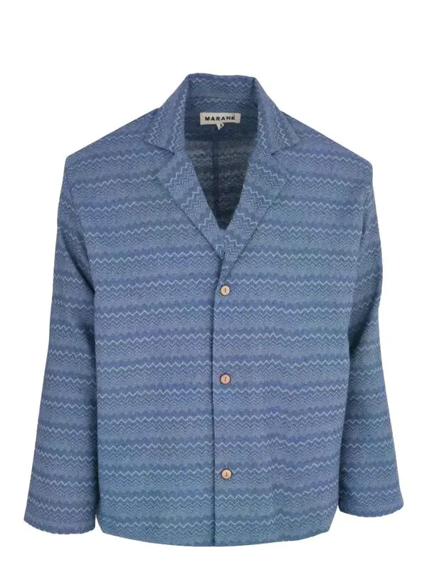 Marané Seba Weave Patterned Shirt - Blue
