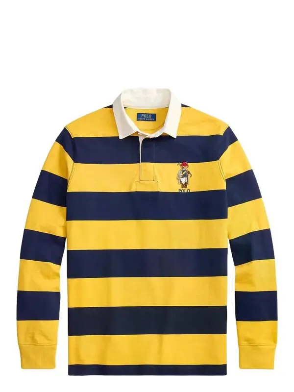 Polo Ralph Lauren Striped Embroidered Polo Shirt - Yellow