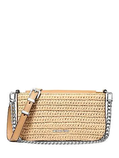Michael Kors Bryant Small Crocheted Convertible Pochette - Brown