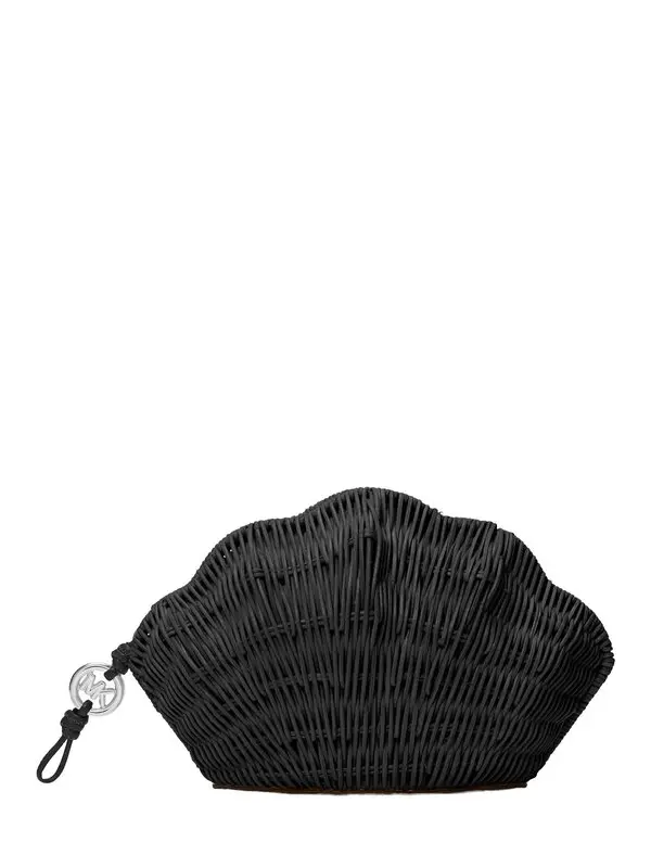 Michael Kors Shelly Rattan Clutch - Black
