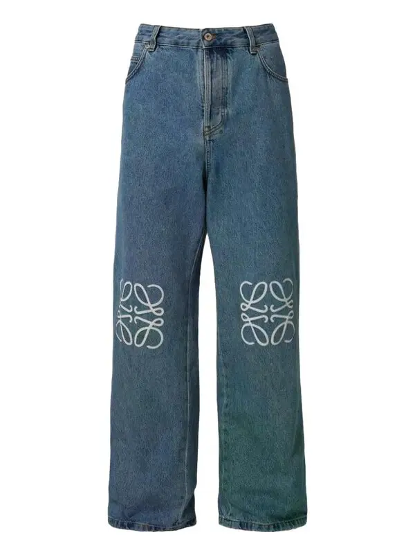 Loewe Anagram Baggy Jeans - Blue
