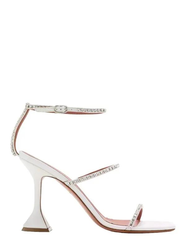 Amina Muaddi 95mm Gilda Sandals - White