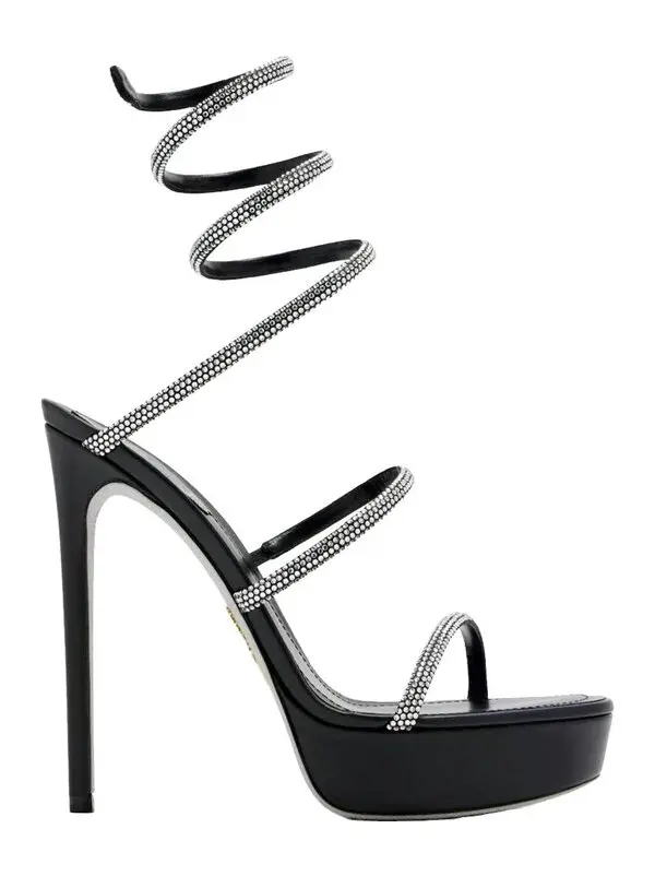 Rene Caovilla 130mm Cleo Heeled Sandals - Black