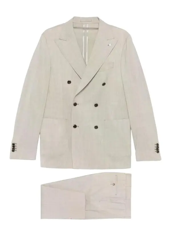 LUIGI BIANCHI MANTOVA Double-breasted Suit - Neutrals