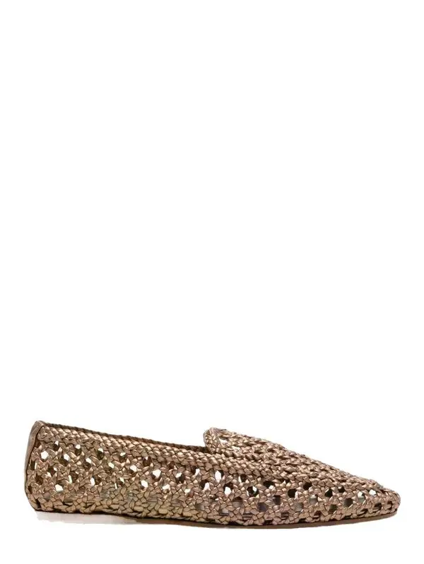 FORTE_FORTE Woven Metallic Leather Flat Pumps - Neutrals