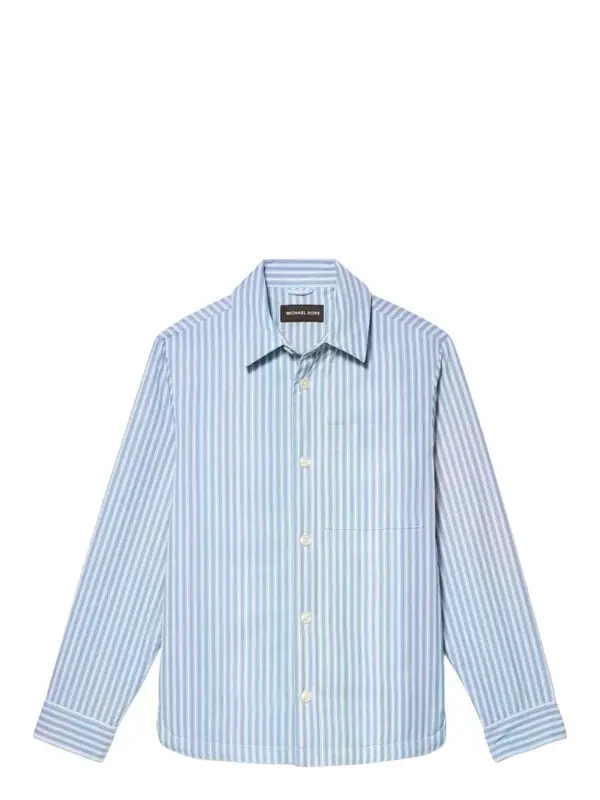 Michael Kors Striped Shirt Jacket - Blue