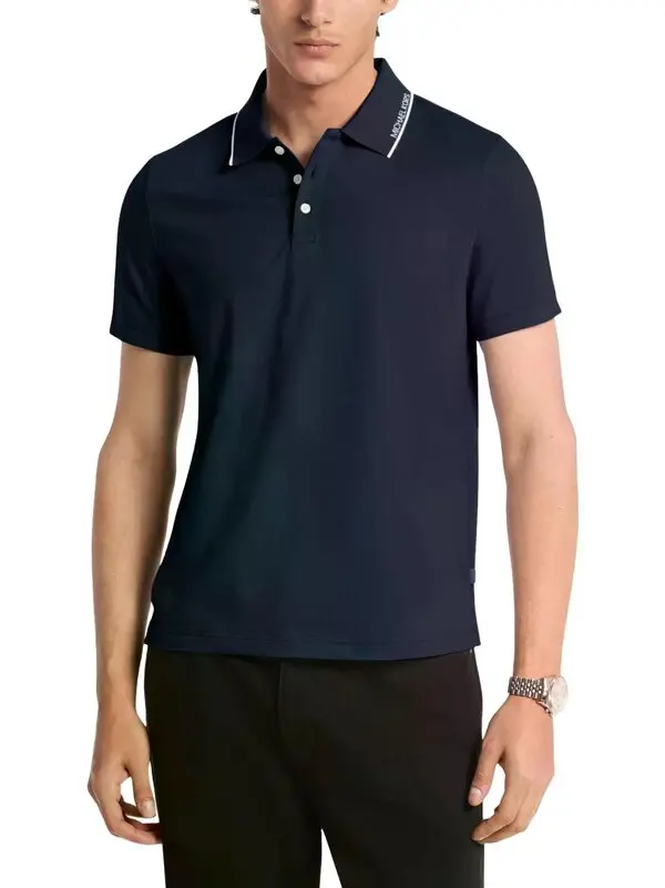 Michael Kors Logo-rib Polo Shirt - Blue