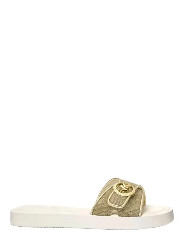 Michael Kors Logo Pool Slides - Gold