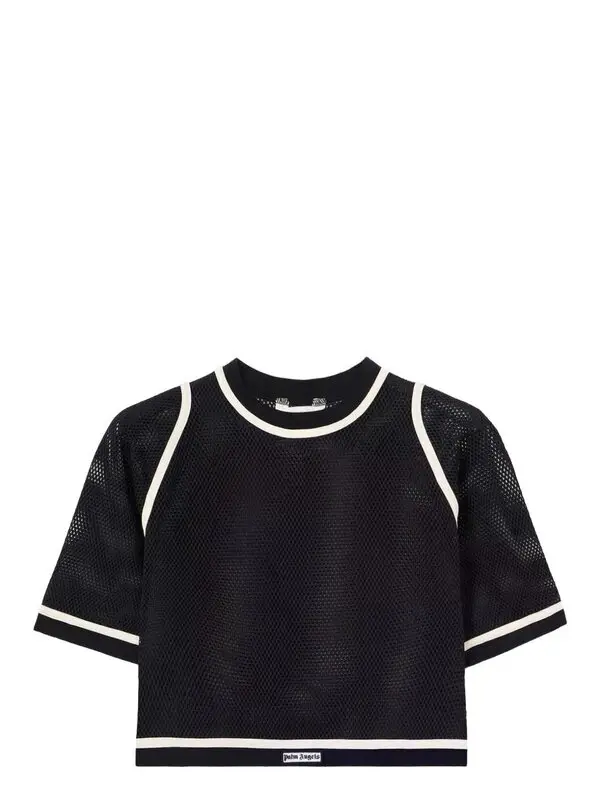 Palm Angels Logo-detail Cropped T-shirt - Black