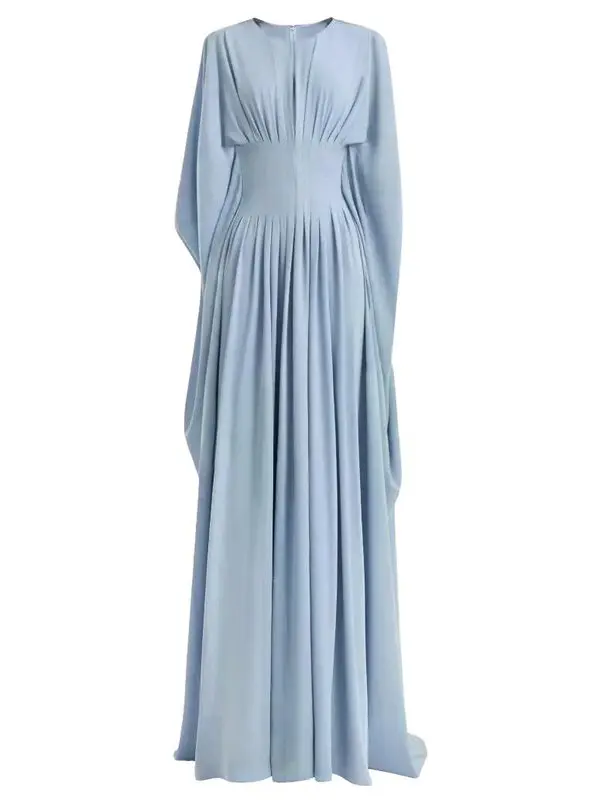 GEMY MAALOUF Flowy High-neck Maxi Dress - Blue