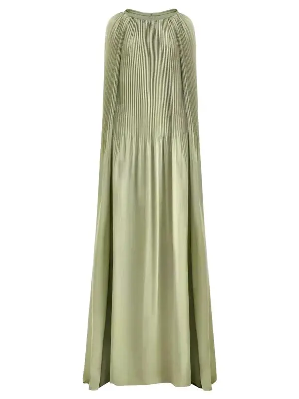 GEMY MAALOUF Pleated Cape Maxi Dress - Green
