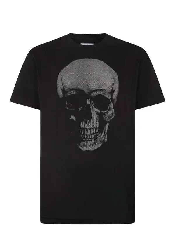 Philipp Plein Glitter Skull Round Neck T-shirt - Black