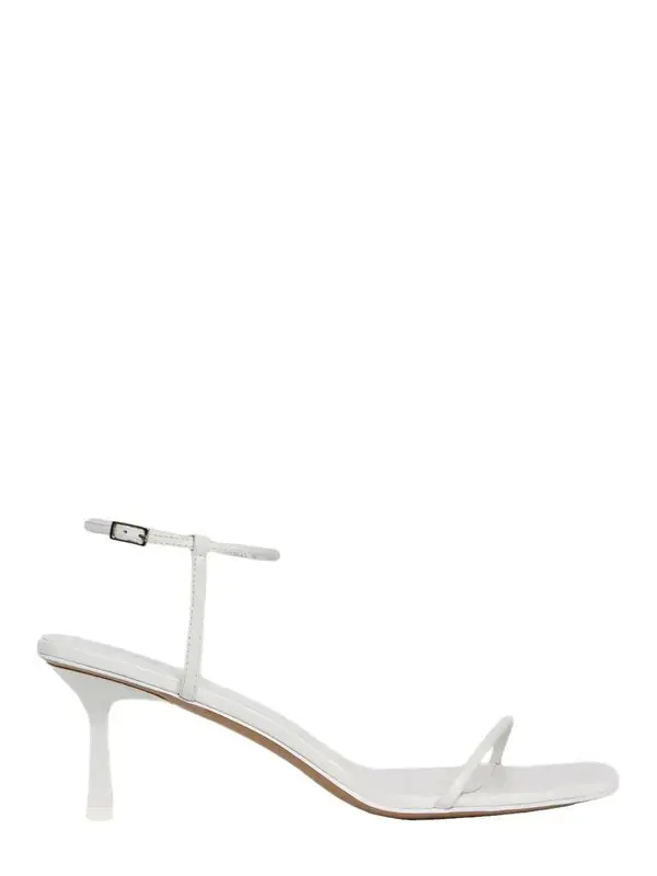 12 STOREEZ Ankle-strap Leather Sandals - White