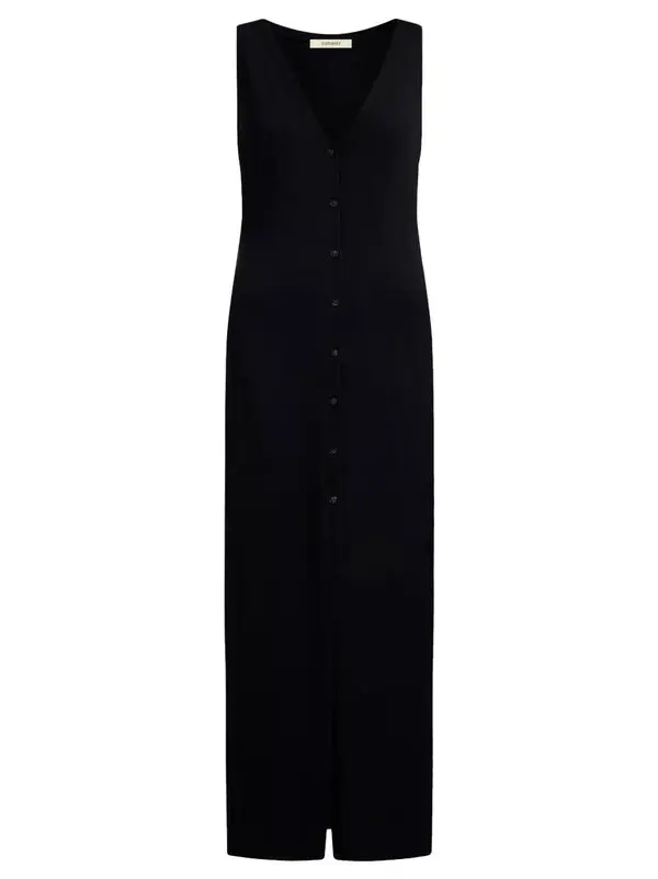 12 STOREEZ Buttoned Maxi Dress - Black