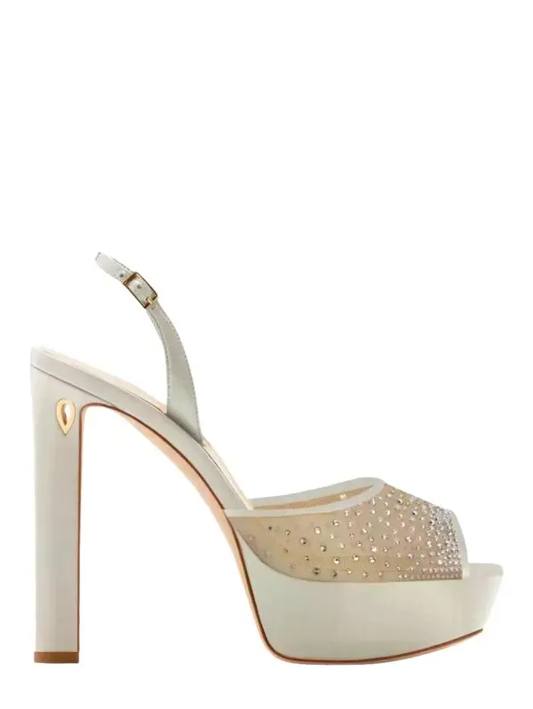 Jennifer Chamandi Antonio Crystal-embellished Platform Sandals - Neutrals