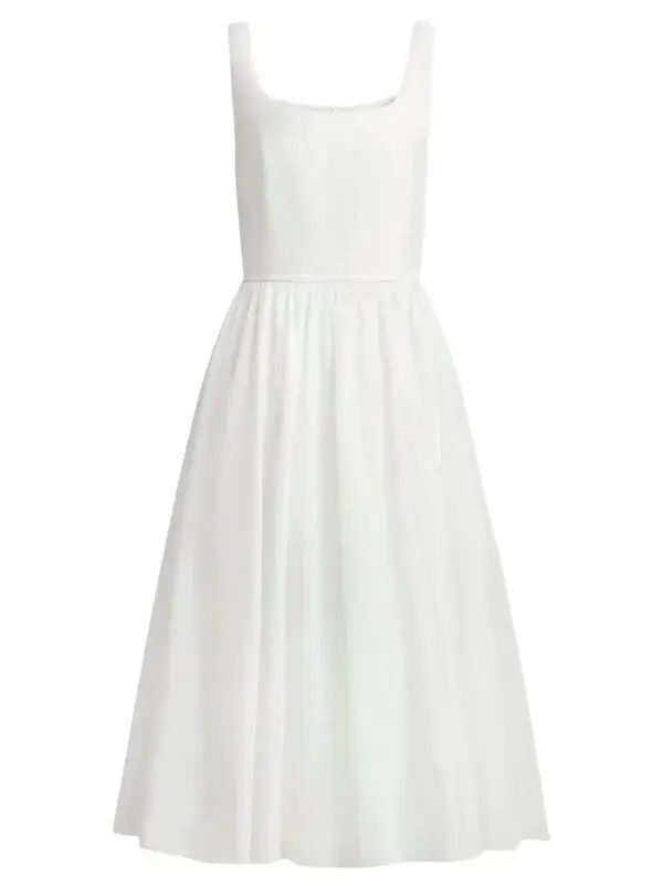 12 STOREEZ Square-neck Midi A-line Dress - White