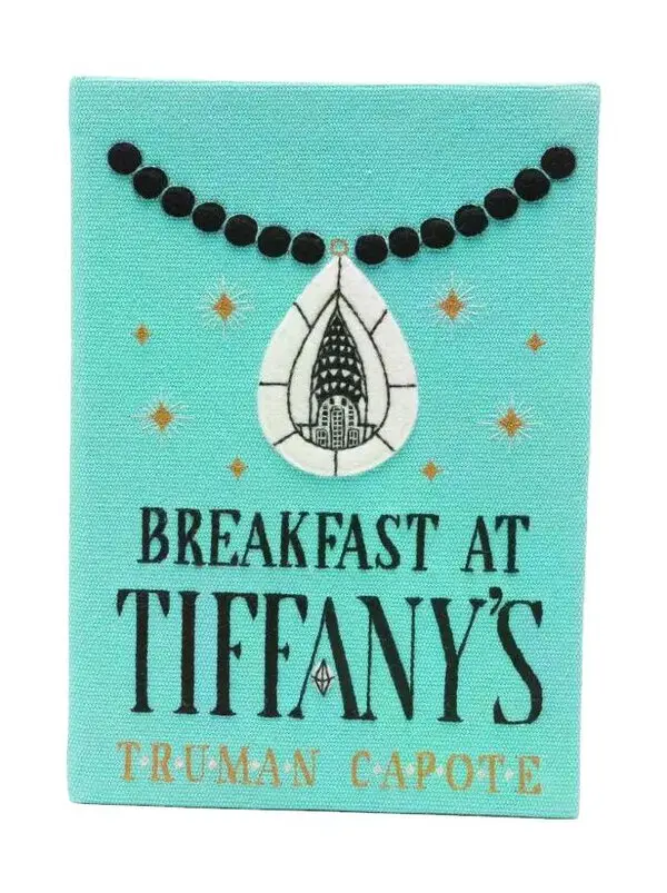 OLYMPIA LE-TAN Breakfast At Tiffany's Embroidered Clutch - Blue