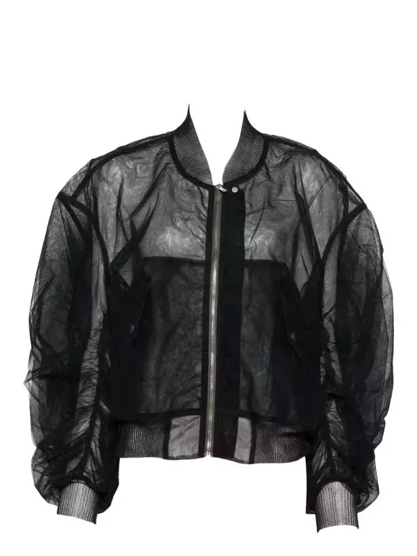 Rick Owens Sheer Zip-up Jacket - Black