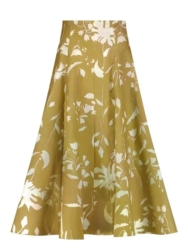 Lela Rose Floral-print Long Skirt - Neutrals