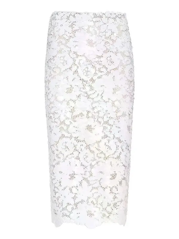 L'Agence Makena Sequin-embellished Midi Skirt - White