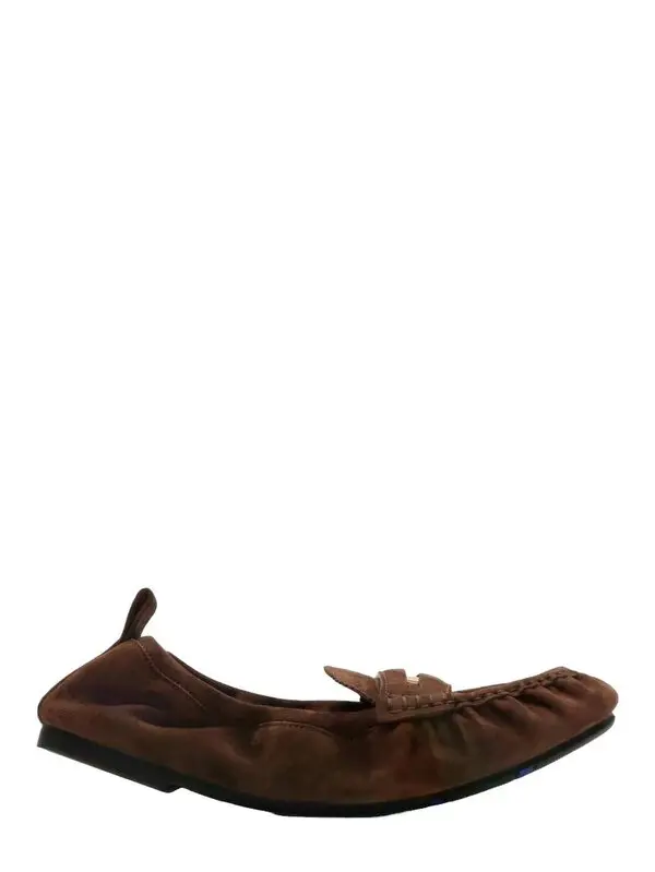 Burberry Logo Plaque Loafers - Brown