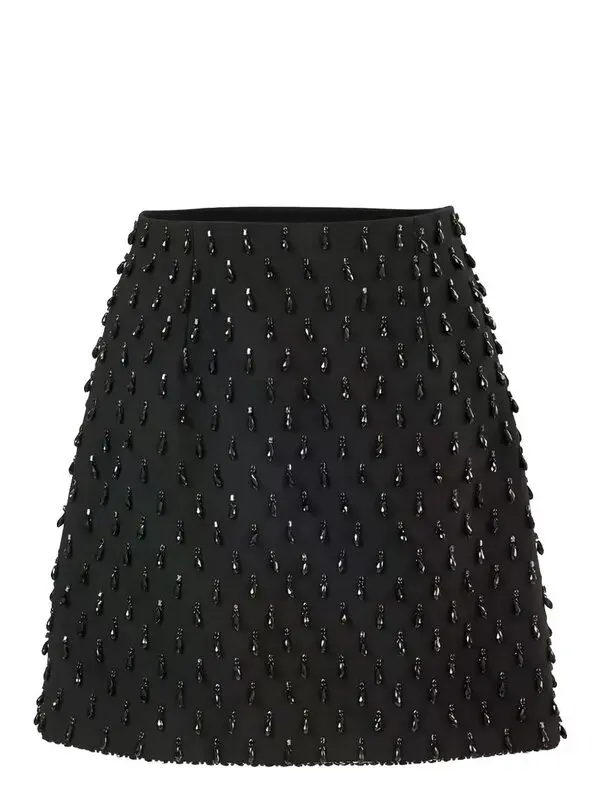Carolina Herrera A-line Skirt With Bead Embellishments - Black