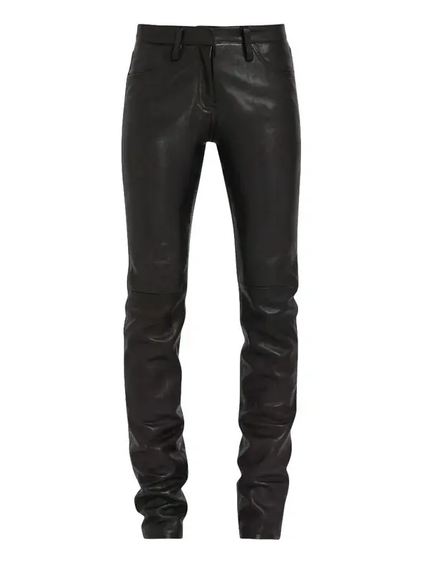 AARON ESH Paneled Leather Trousers - Black