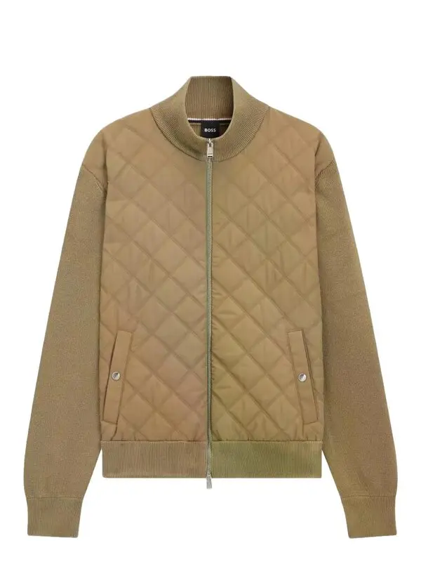 BOSS Quilted Zip-up Jacket - Neutrals