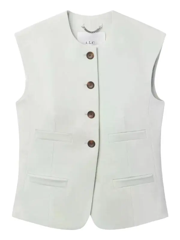 A.L.C. Georgie Button-up Vest - Green