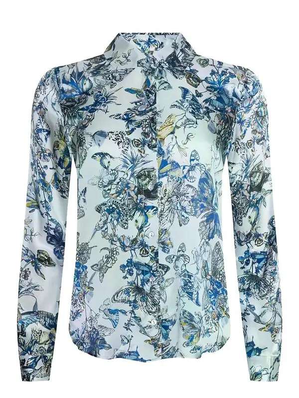 L'Agence Tyler Butterfly-print Blouse - White