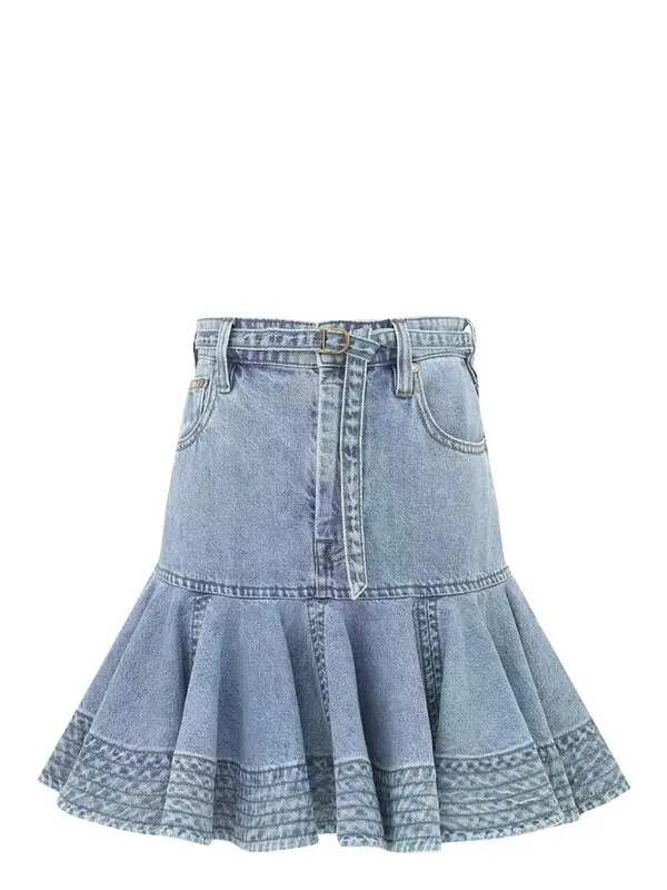 Zimmermann Indra Denim Mini Skirt - Blue