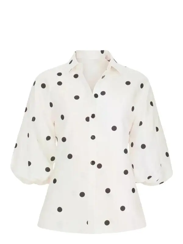 Alexis Cambridge Polka-dot Blouse - White