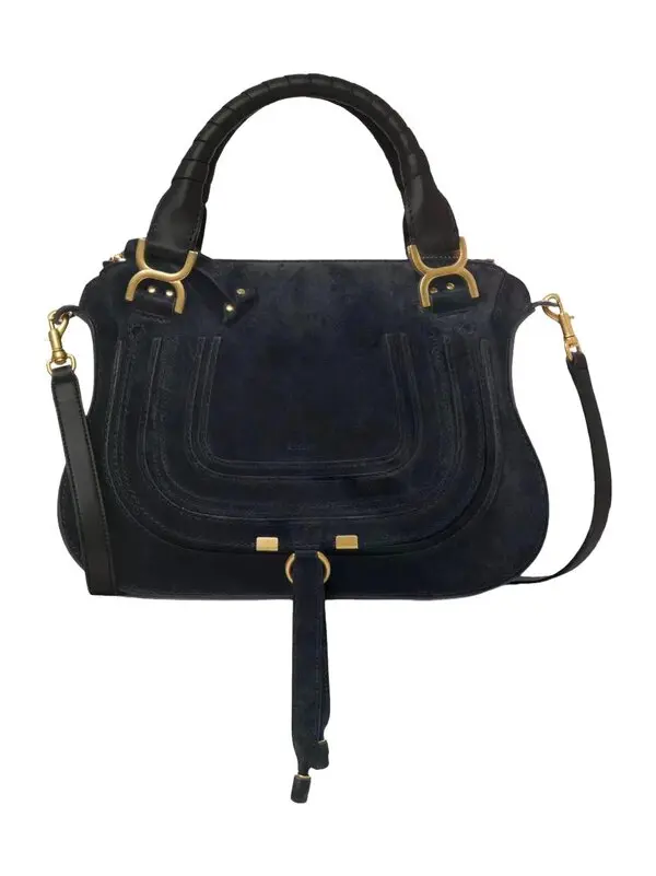 Chloé Marcie Whipstitch-trim Shoulder Bag - Blue