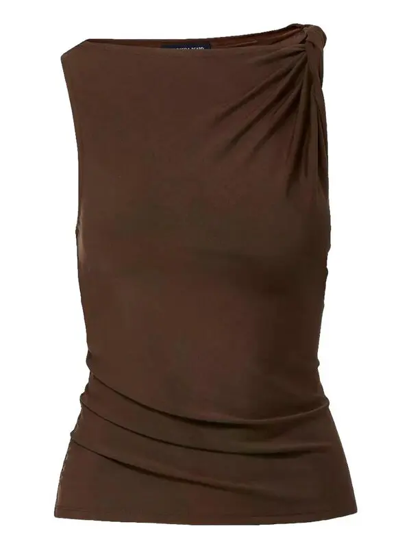 Veronica Beard Otessa Gathered-detail Tank Top - Brown