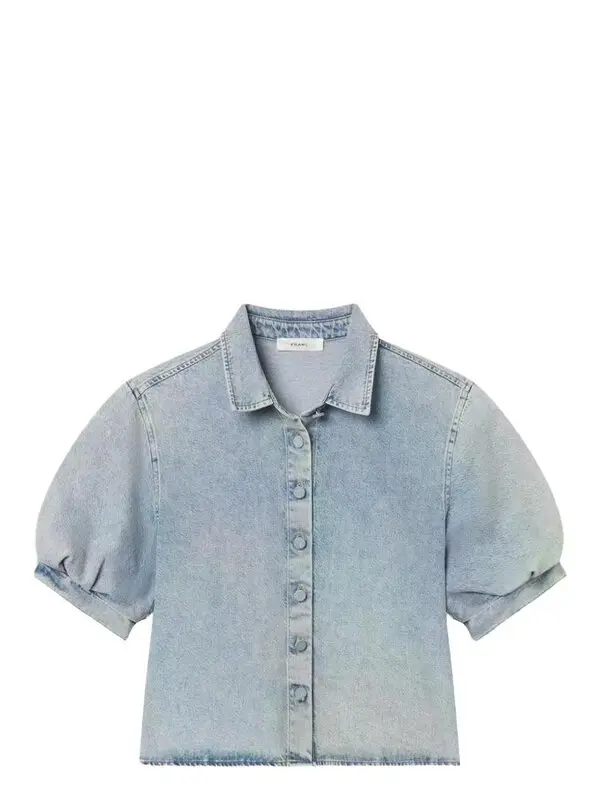 FRAME Billow Puff-sleeve Shirt - Blue