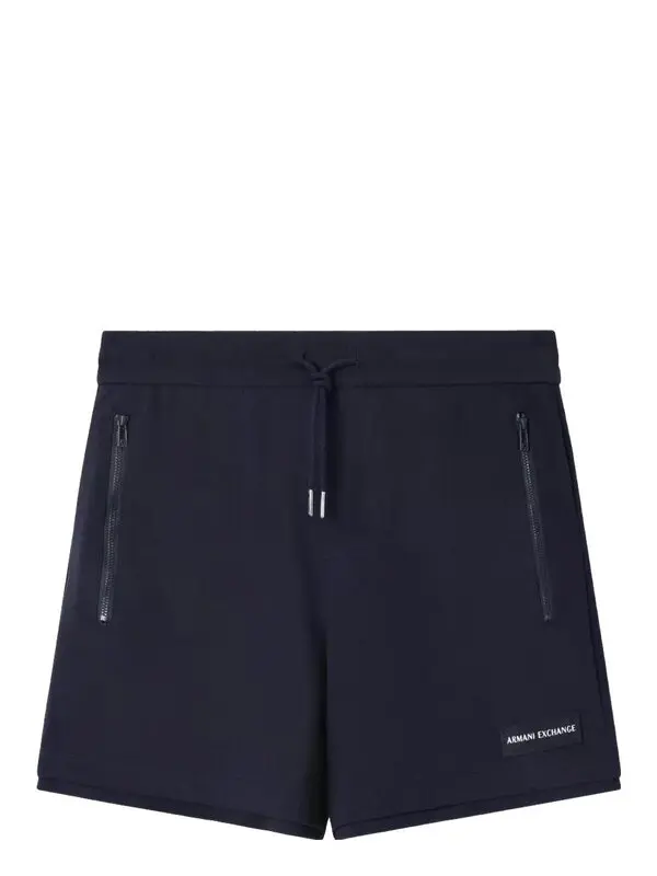 Armani Exchange Logo-patch Drawstring Shorts - Blue
