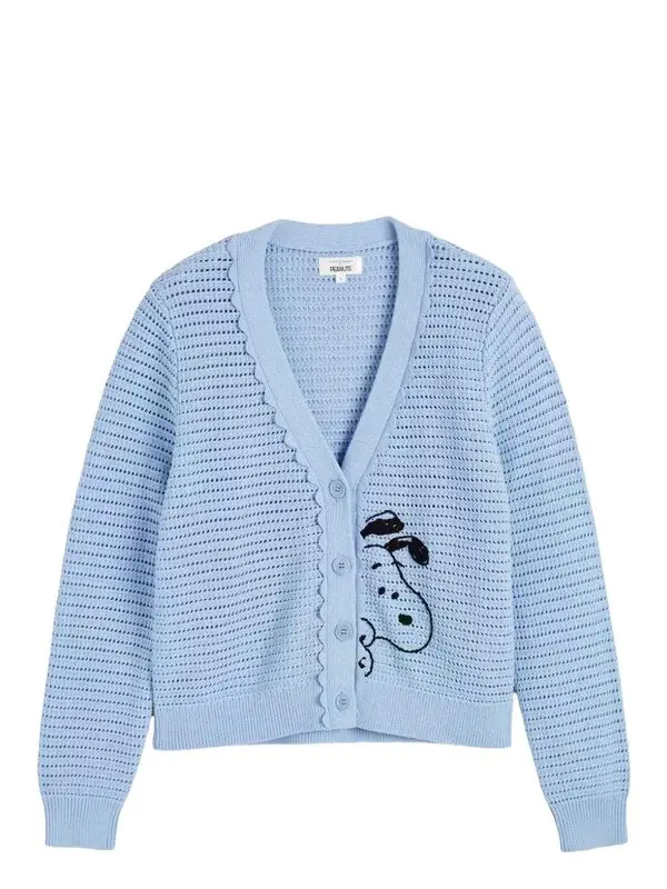 Chinti & Parker Snoopy Crochet Cotton Cardigan - Blue