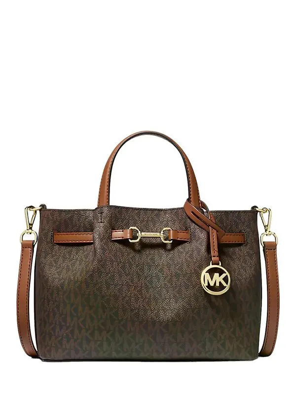 Michael Kors Monogram-print Horsebit Tote - Brown