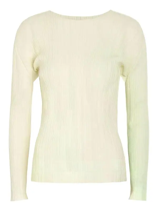 Issey Miyake Plissé-effect Long-sleeve Top - Neutrals