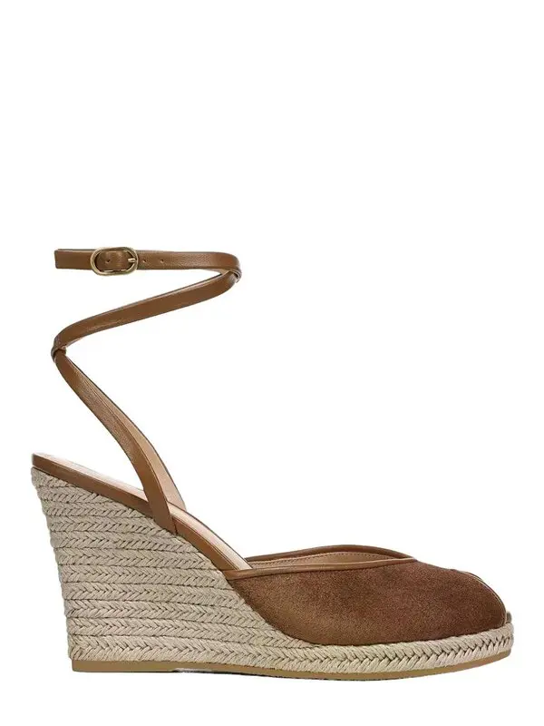Veronica Beard Pasina Suede Wedge Espadrilles - Brown