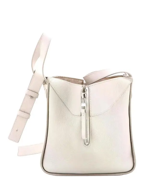 Loewe Hammock Compact Leather Shoulder Bag - White