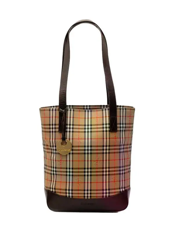 Burberry Haymarket Check Canvas Tote - Neutrals