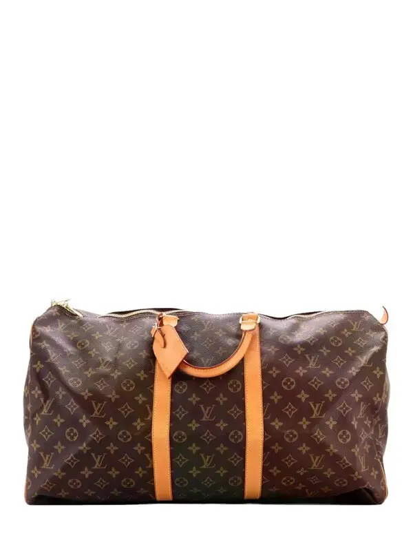 LOUIS VUITTON Keepall Monogram Canvas 55 Travel Bag - Brown