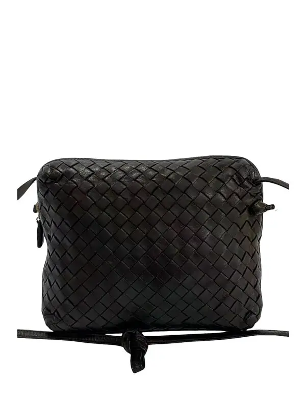 Bottega Veneta 2012-2026 Mini Nappa Intrecciato Nodini Crossbody Bag - Brown