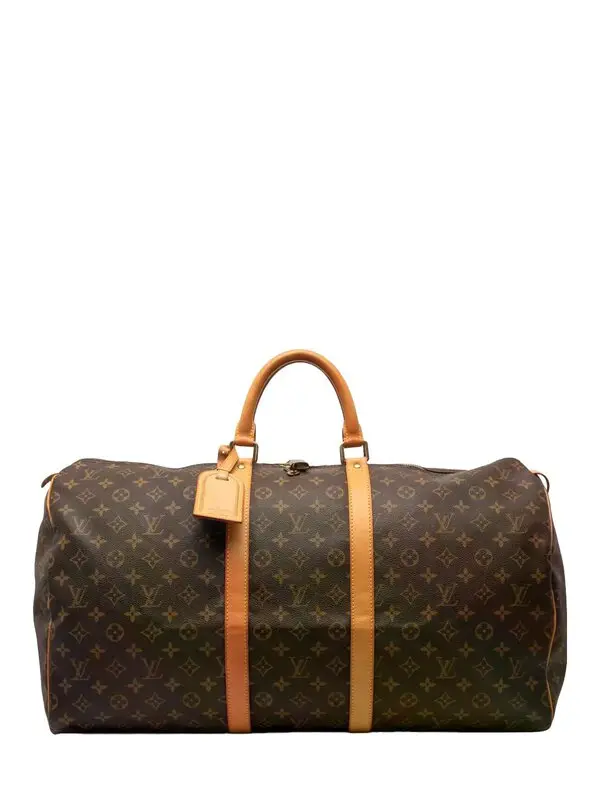 LOUIS VUITTON 2003 Monogram Keepall 55 Travel Bag - Brown