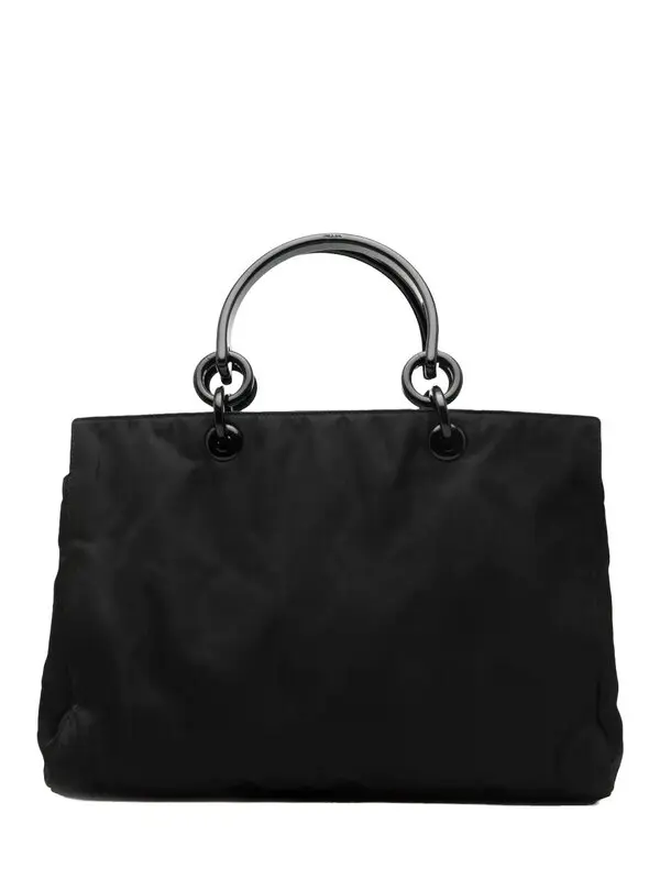 Prada 2000-2013 Tessuto Acrylic Handle Tote Bag - Black