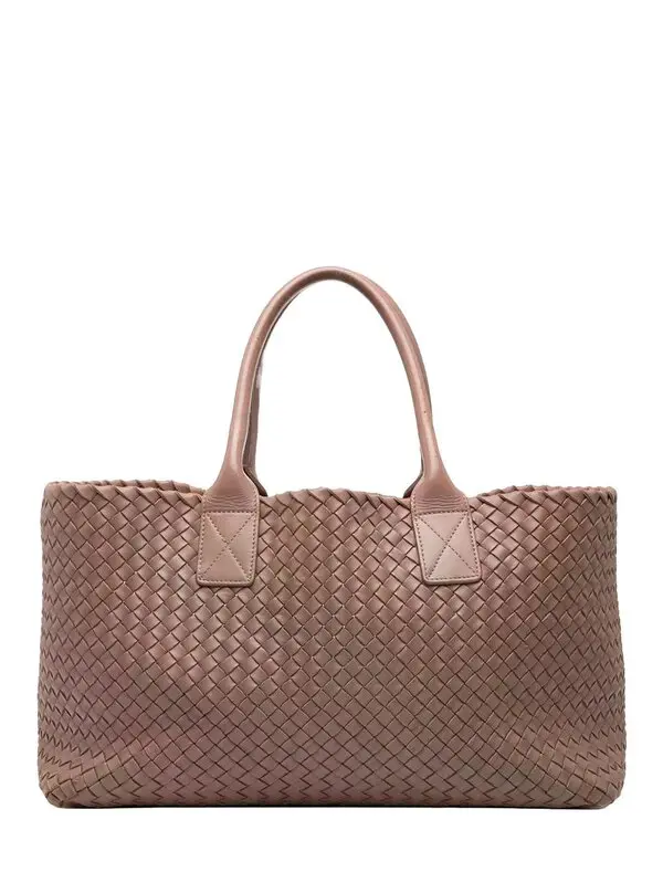 Bottega Veneta 2013-2014 Medium Intreccio Cabat Tote Bag - Brown