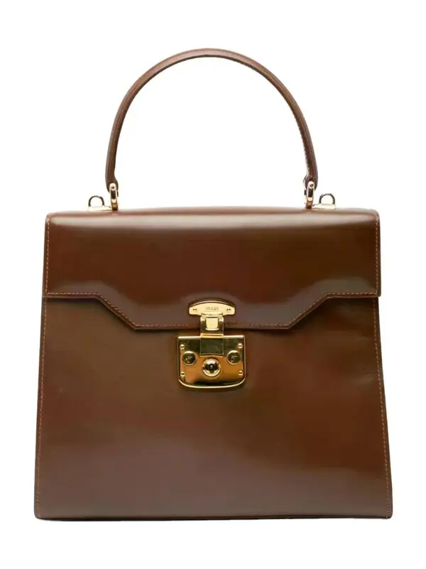 Gucci 20th Century Calfskin Lady Lock Satchel - Brown