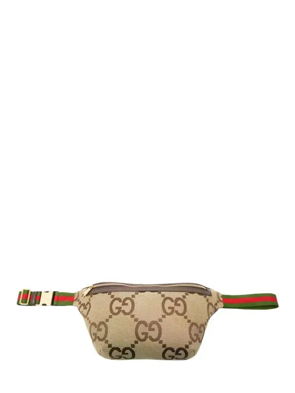 Gucci Jumbo Gg Canvas Web Belt Bag - Neutrals