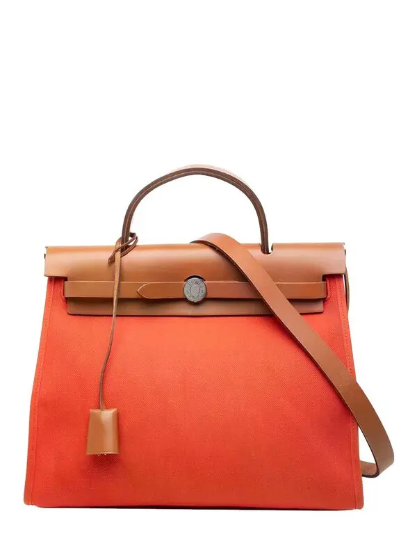 Hermès 2020 Toile Herbag Zip 31 Satchel - Orange